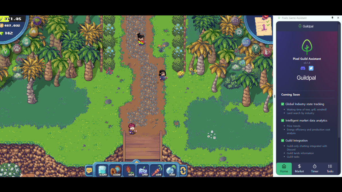 Pixels Web Assistant: Pixels.GuildPal.com